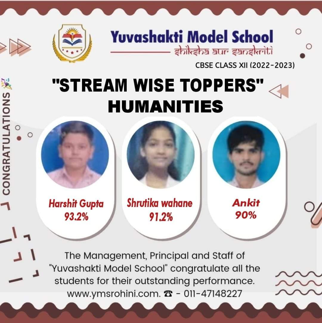 CBSE Results Class XII & X - YMS Rohini